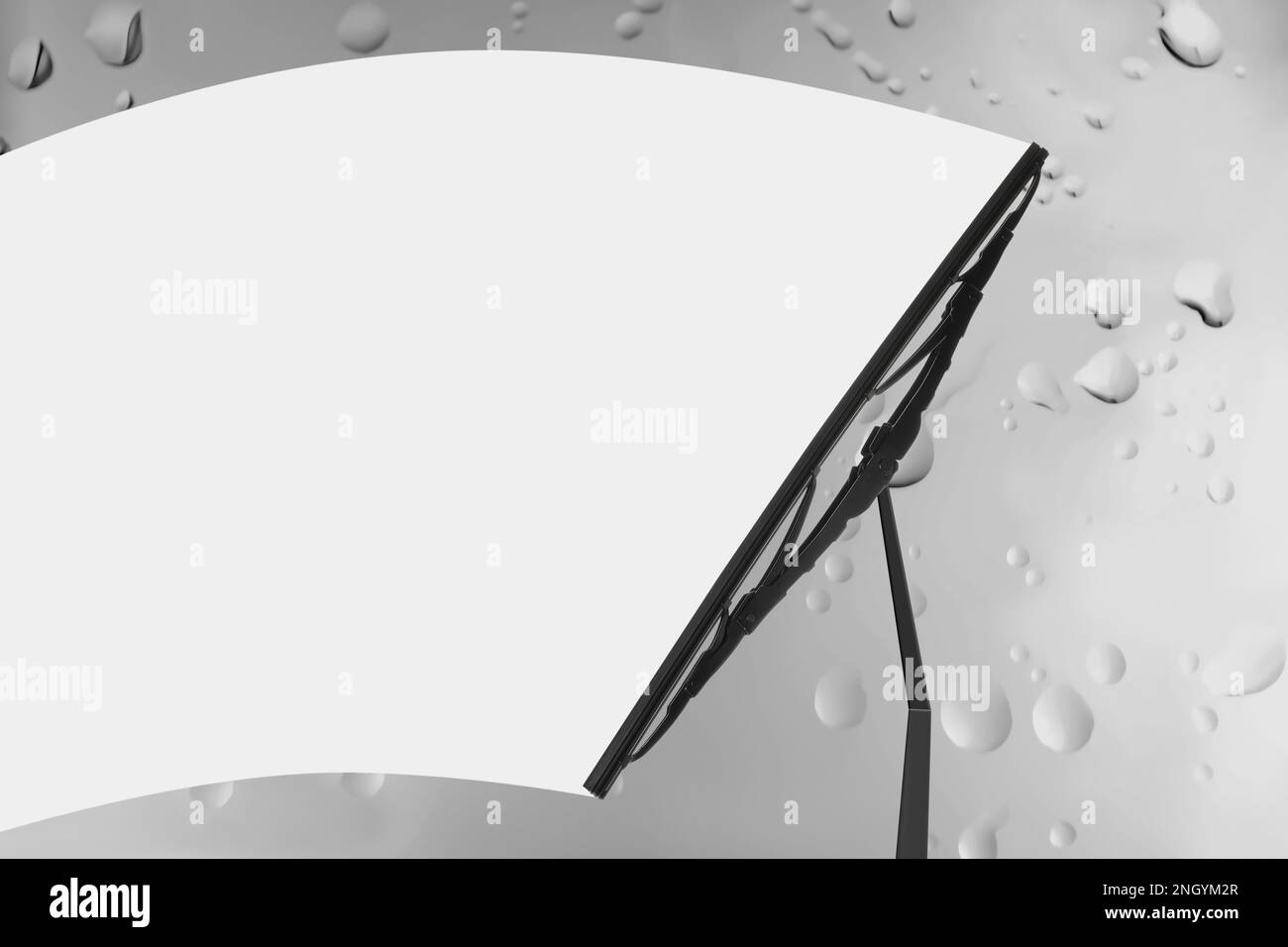Car windshield wiper cleaning water drops from glass Stock Photo - Alamy