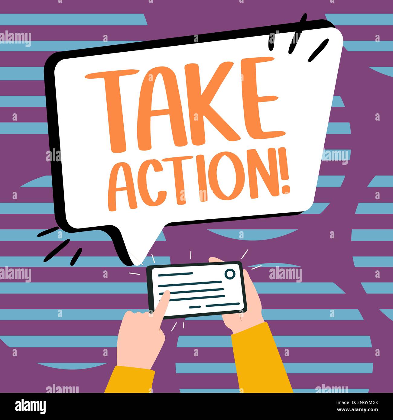 Conceptual caption Take Action. Business approach do something official ...