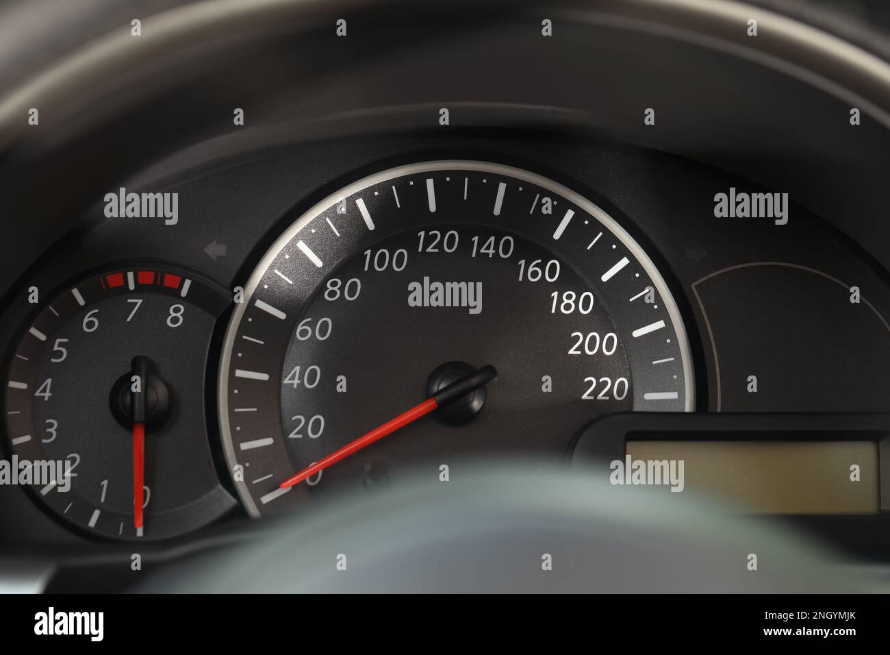 Speedometer and tachometer on modern car dashboard Stock Photo - Alamy