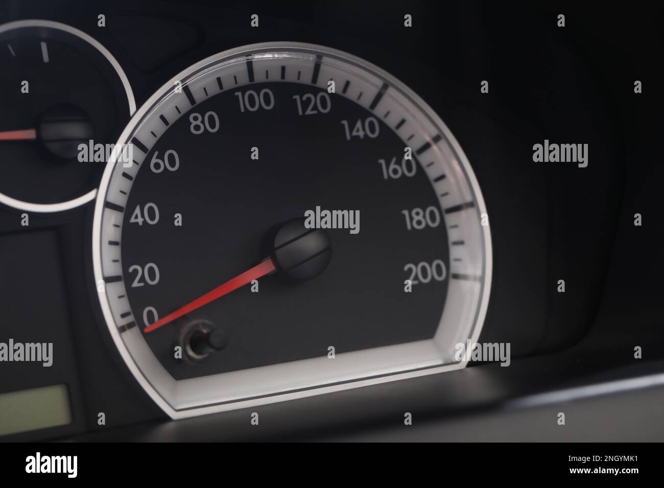 Speedometer on modern car dashboard, closeup view Stock Photo - Alamy
