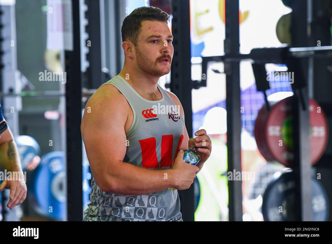 Matt Faessler of the QLD Reds looks on during a Super Rugby Queensland ...