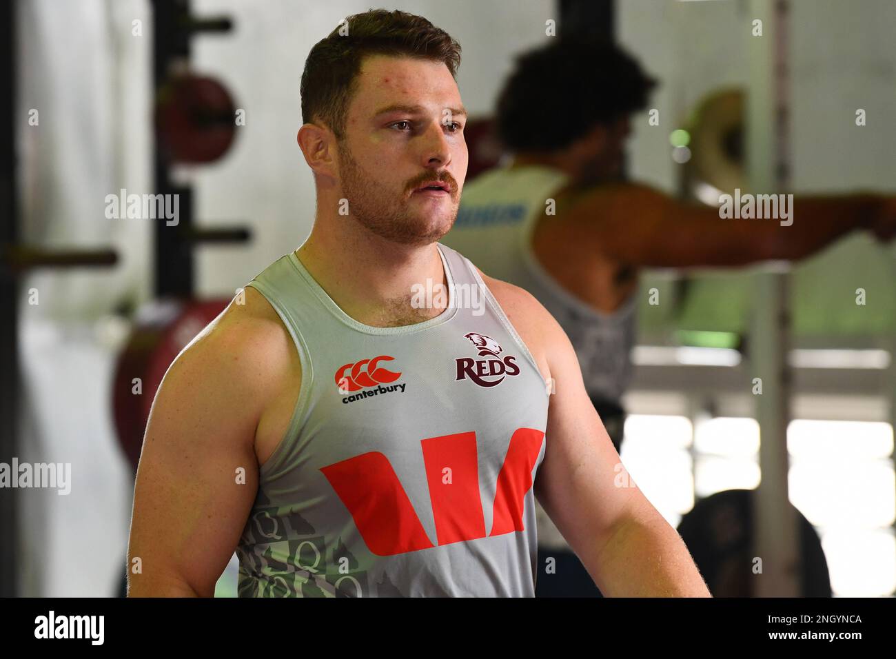 Matt Faessler of the QLD Reds looks on during a Super Rugby Queensland ...
