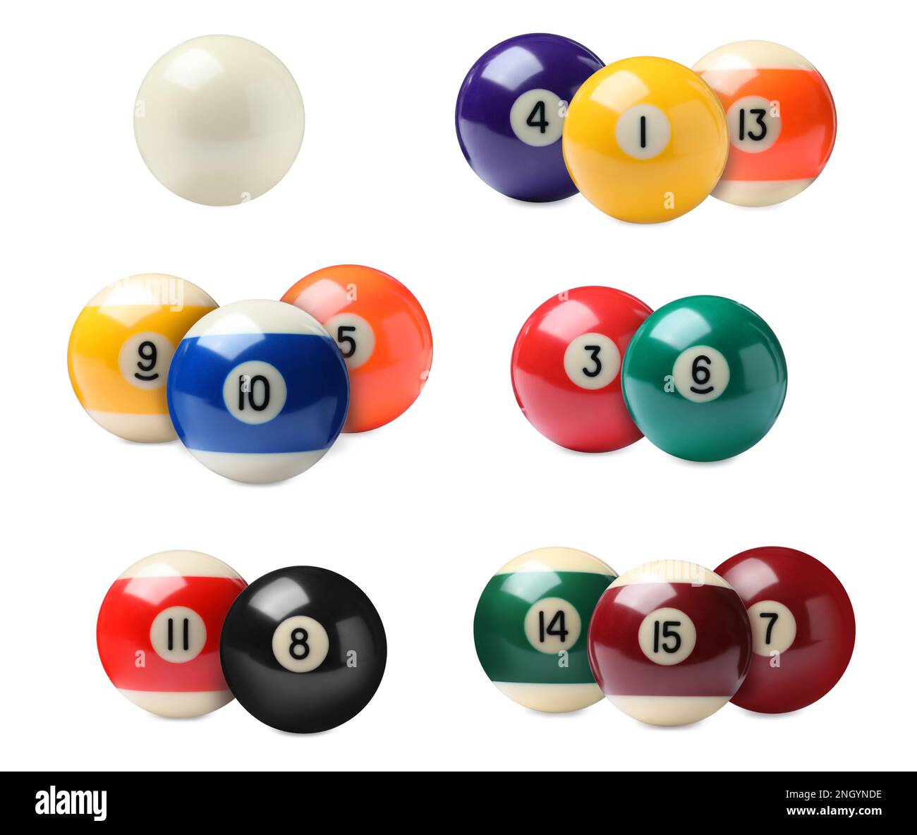 Billiard pool balls collection Cut Out Stock Images & Pictures - Alamy
