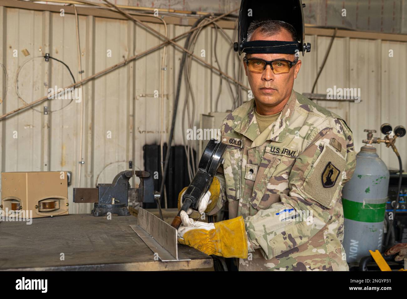 U.S. Army Spc. Felipe Colon, an allied trade specialist with the 783rd ...