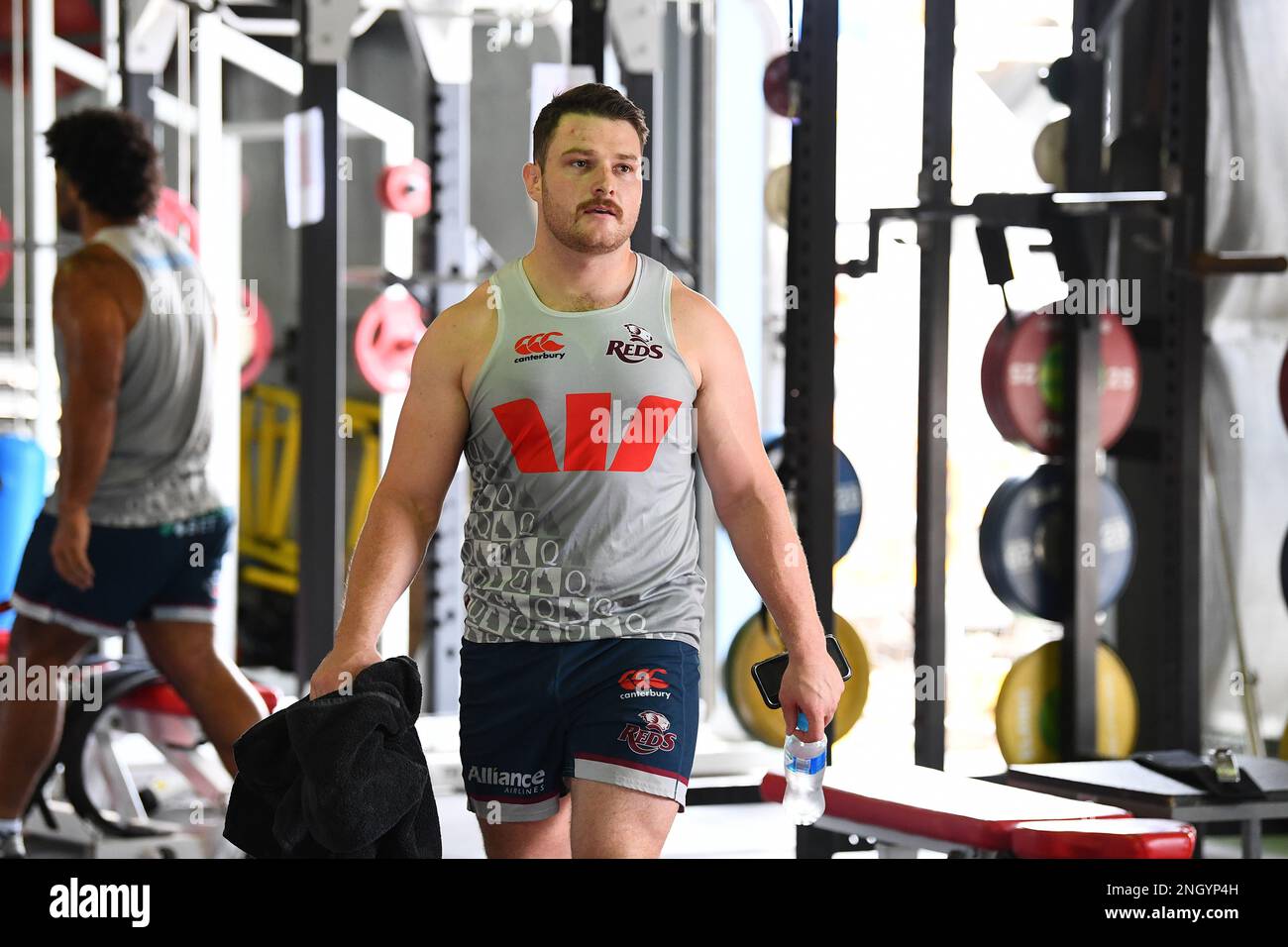 Matt Faessler of the QLD Reds looks on during a Super Rugby Queensland ...
