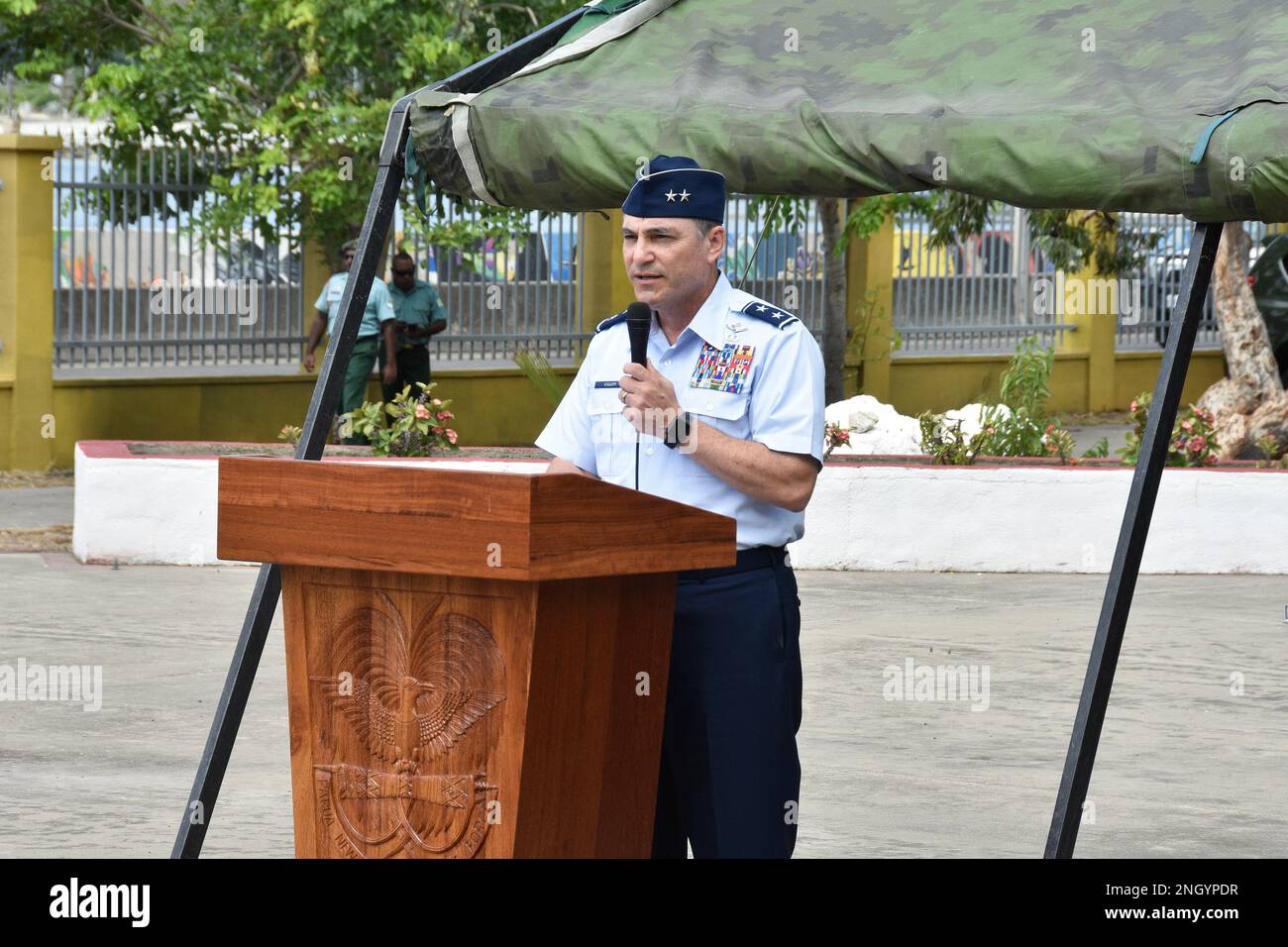 Maj. Gen. Paul Knapp, Wisconsin’s adjutant general, delivers remarks at ...