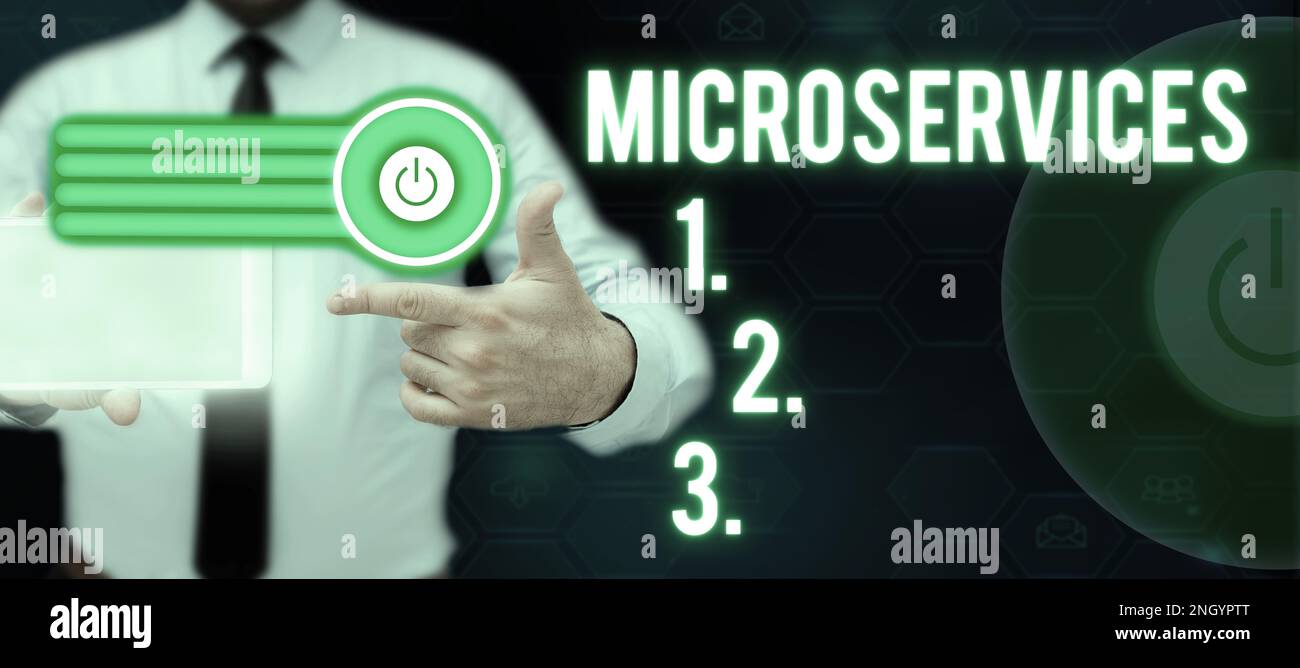Conceptual display Microservices. Business concept Software development ...