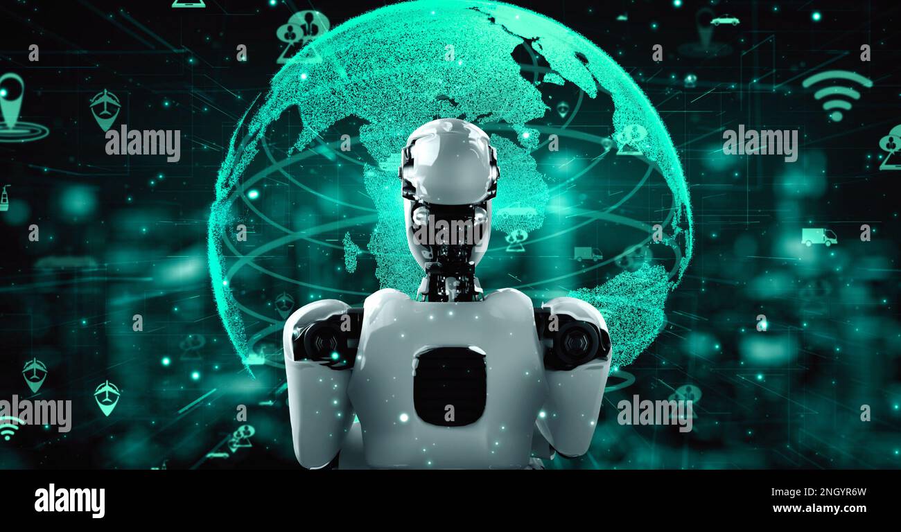 Futuristic robot artificial intelligence huminoid AI transportation ...