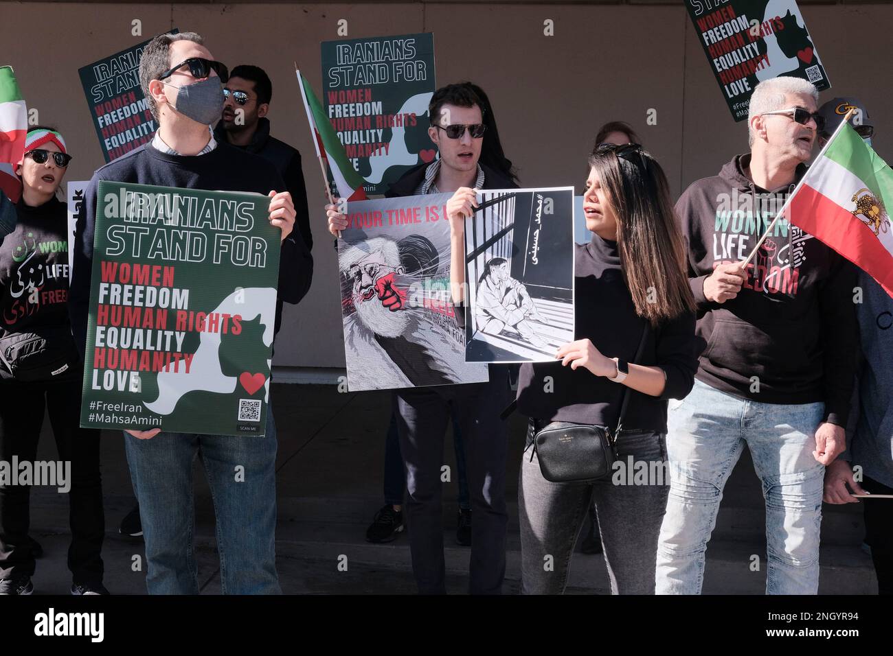 Atlanta, Georgia, USA. 19th Feb, 2023. A group of protesters gather in ...
