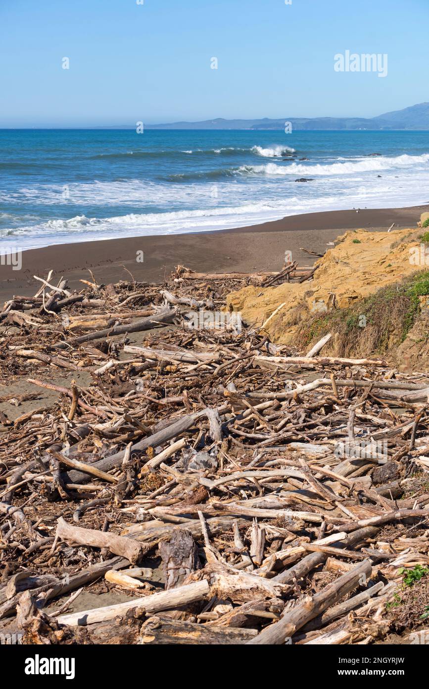 Moonstone Beach on a February day. Cambria, California, USA Stock Photo ...