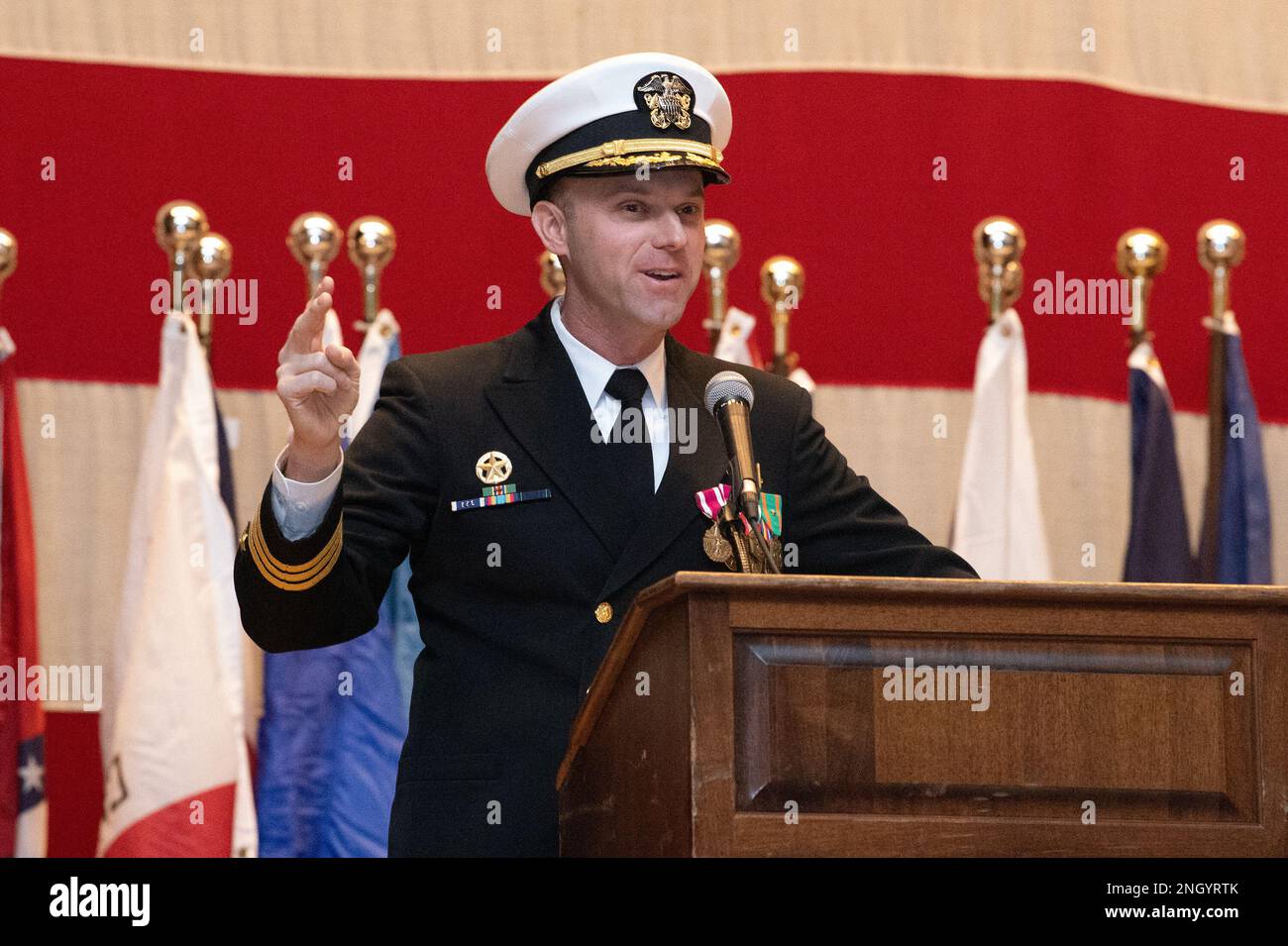 Cmdr. Nicholas Meyers, the first commanding officer of the crew of the ...