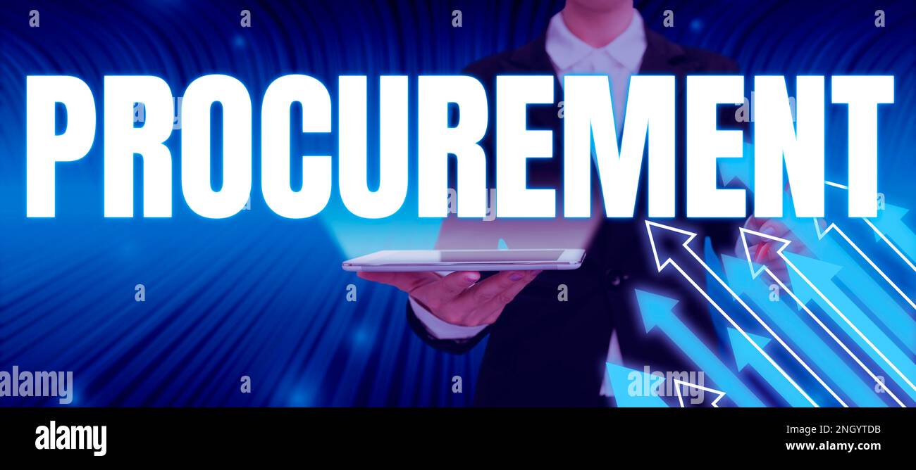 Conceptual display Procurement. Concept meaning Procuring Purchase of ...