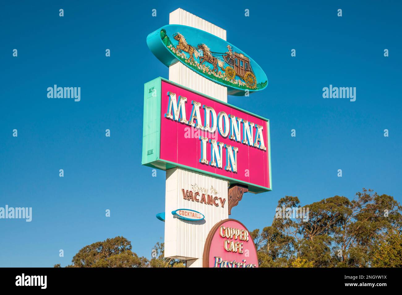 Madonna Inn sign. San Luis Obispo, California, USA Stock Photo - Alamy