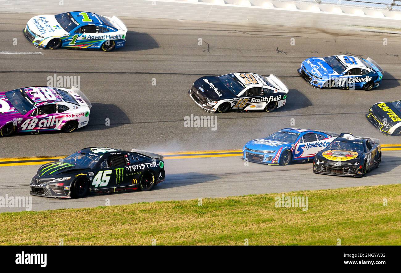 Daytona, United States. 19th Feb, 2023. Tyler Reddick's (45) crash ...