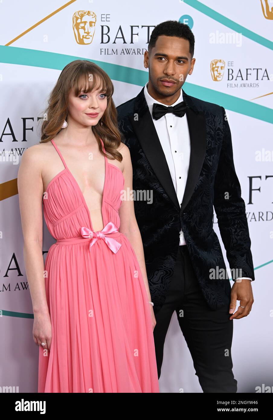 February 19th, 2023, London, UK. Madeleine Arthur and Elliot Knight ...