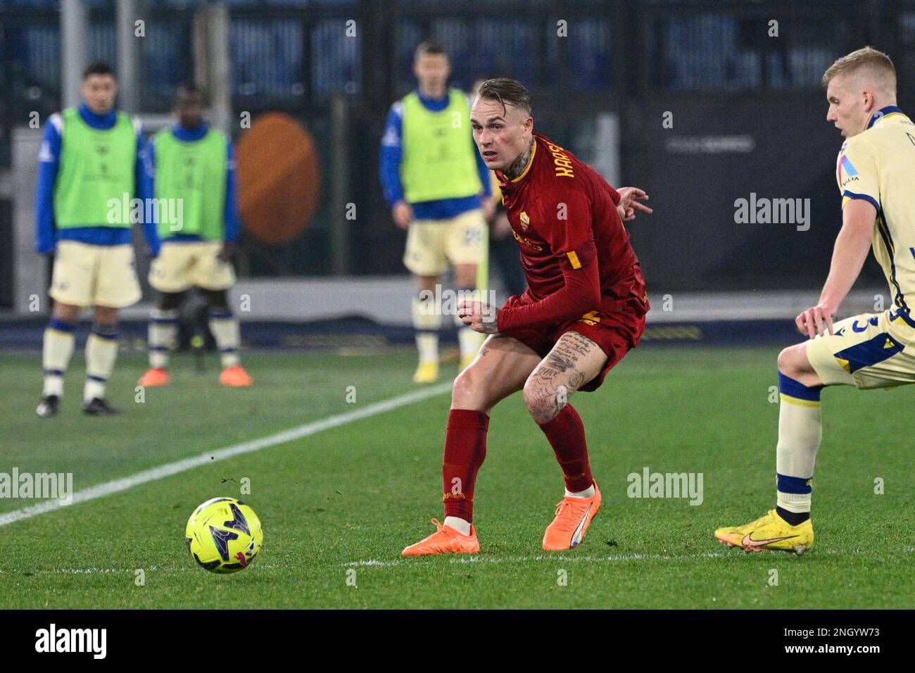 Rick Karsdorp (AS Roma) during the Italian Football Championship League ...