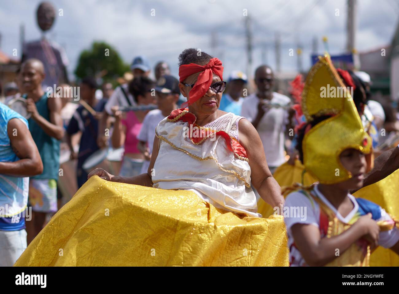 Franca, Sao Paulo, Brazil. 19th Feb, 2023. A dancer performs Maracatu ...