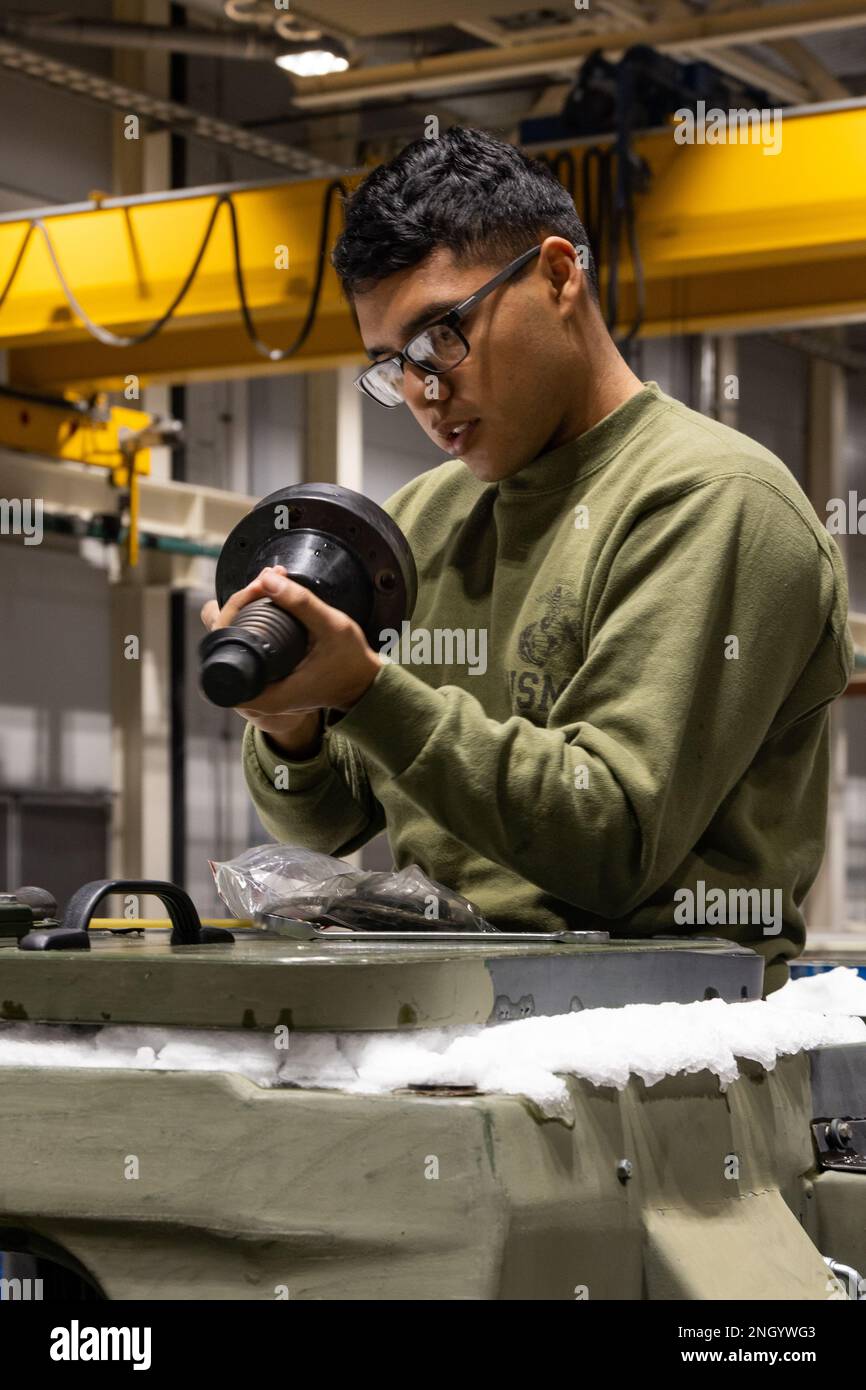 U.S. Marine Corps Cpl. Matthew Munoz, a field radio operator with ...