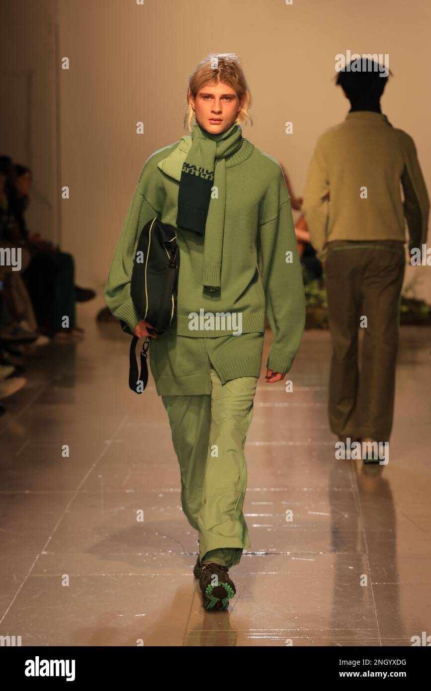 LONDON, ENGLAND: Models walks the runway at the ROBYN LYNCH show during ...