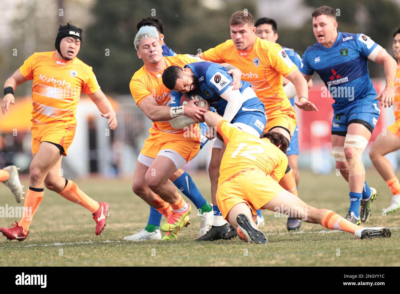 Tokyo, Japan. 19th Feb, 2023. (L-R) Halatoa Vailea (Spears), Sora ...