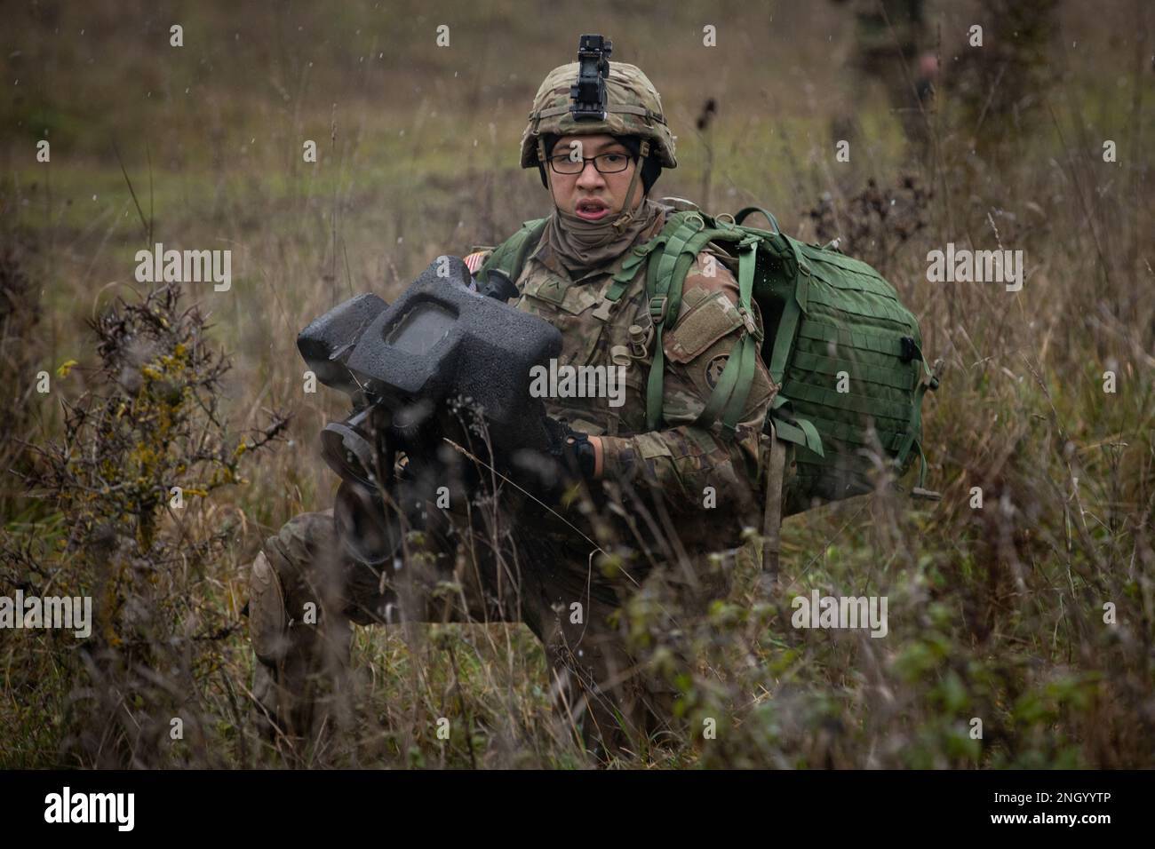 U.S. Army Pvt. Rodrigo Chavez, assigned to Lightning Troop Platoon, 3rd ...