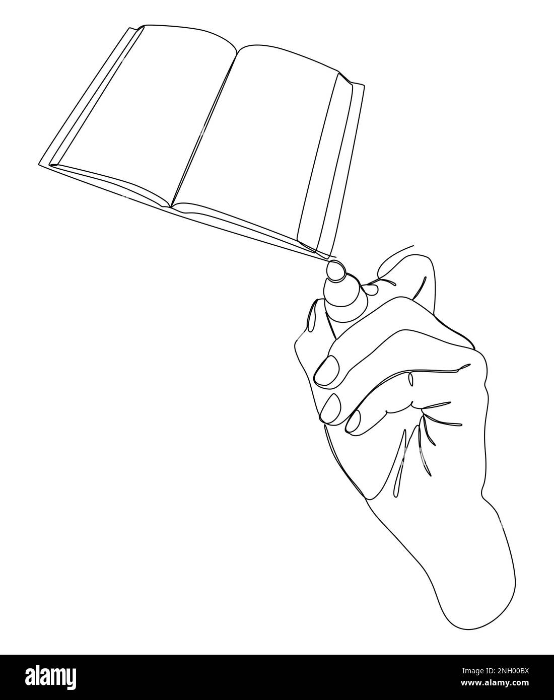 One Continuous Line Of Book With A Pencil Felt Tip Pen Thin Line