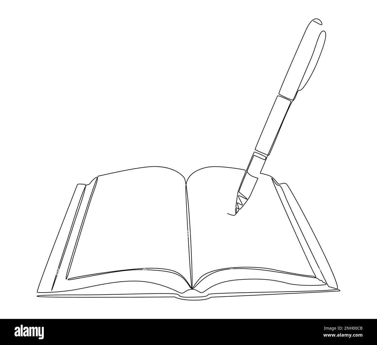 One Continuous Line Of Book With A Pencil Felt Tip Pen Thin Line