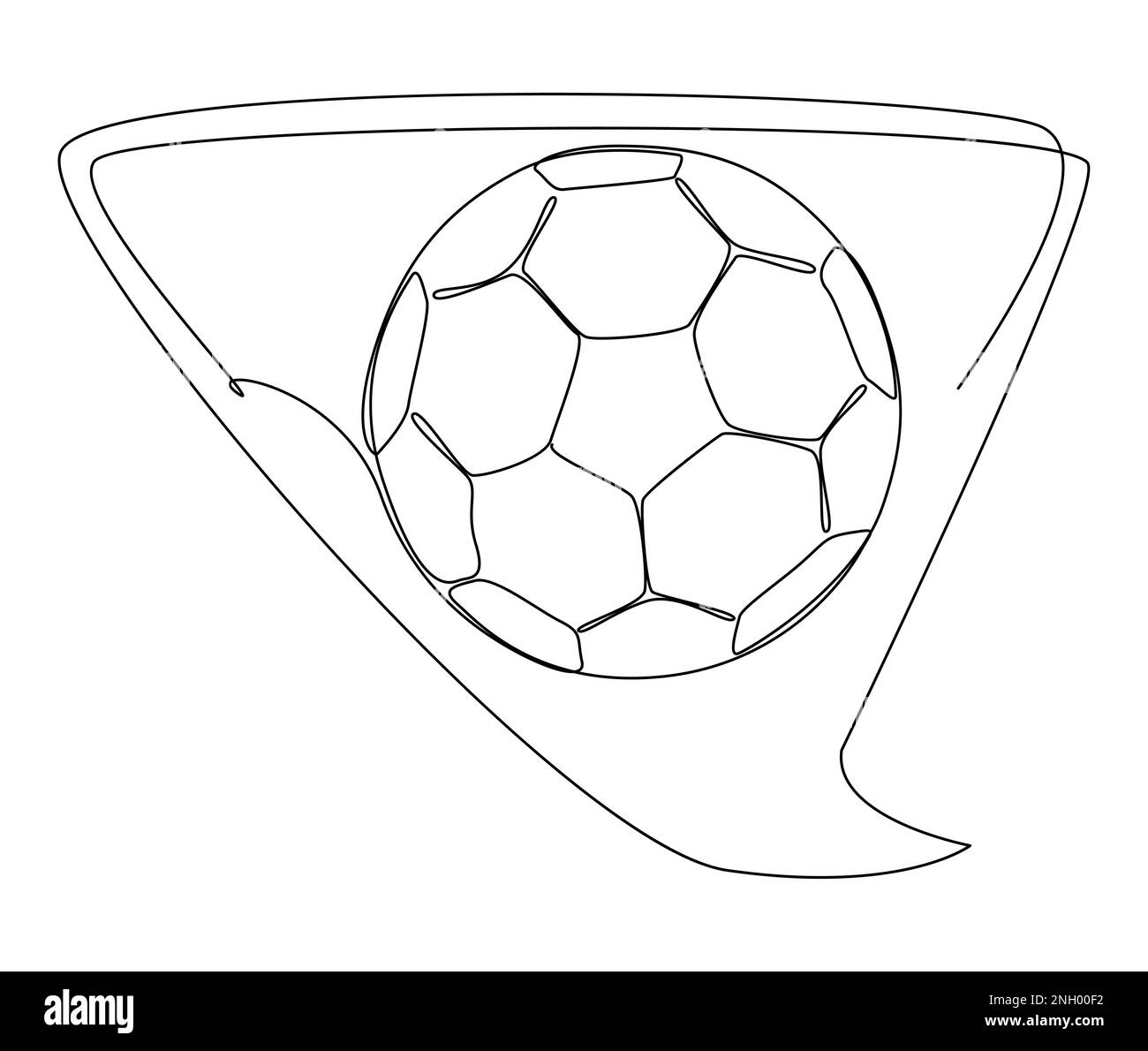 One continuous line of speech bubble with Football ball. Thin Line ...