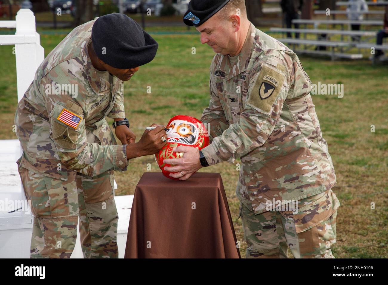 Command Sgt. Maj. Justin Turner, the outgoing command sergeant major of U.S. Army Garrison Japan ...