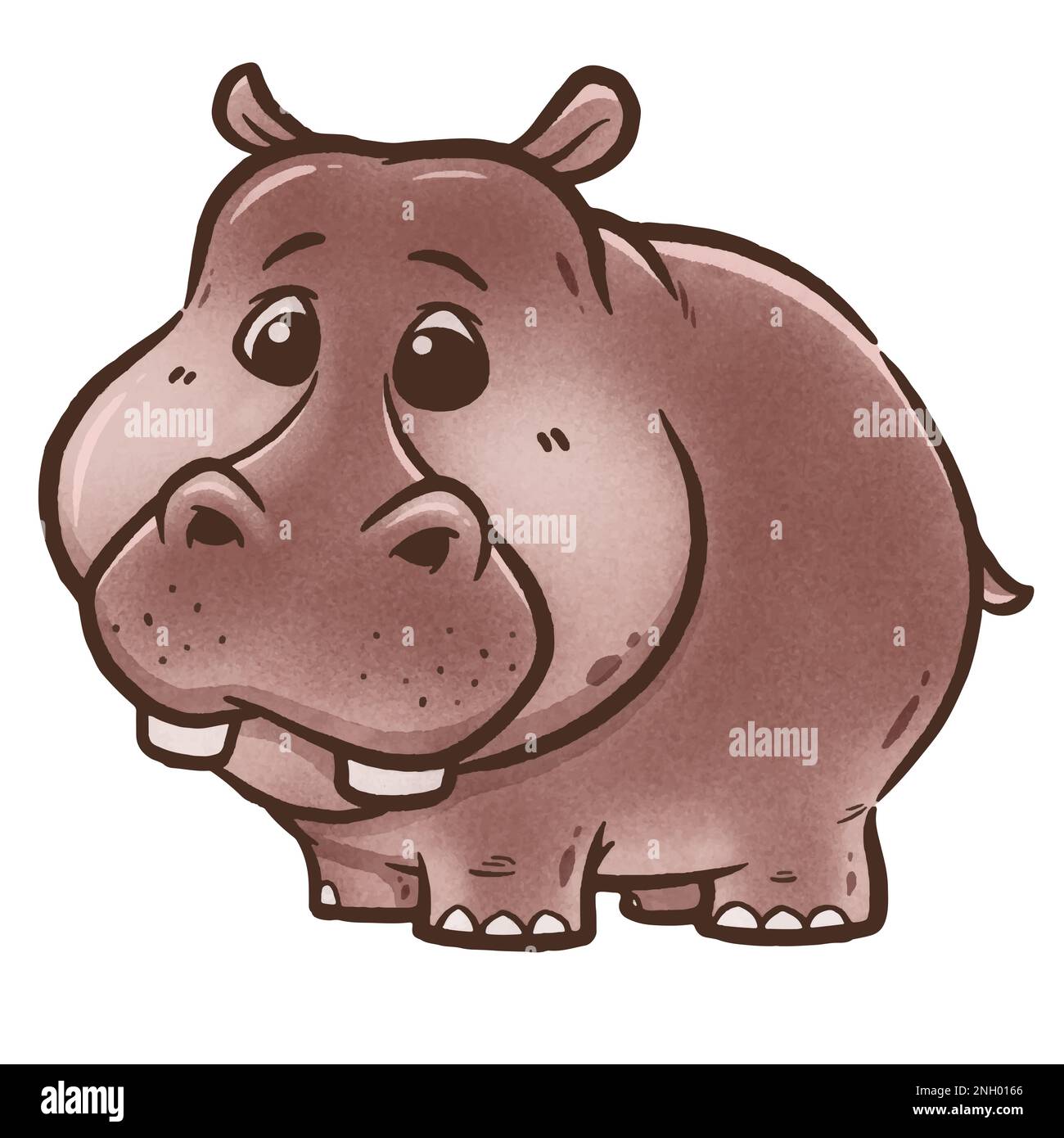 Vector illustration of Cartoon Hippopotamus, Wild animals Stock Vector ...