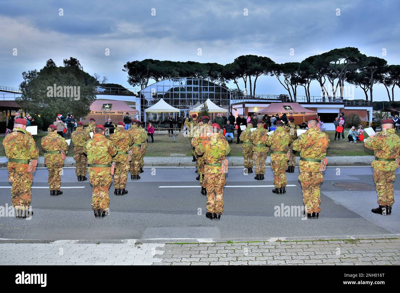 The Folgore Brigade band plays during the Christmas Tree Lighting ...