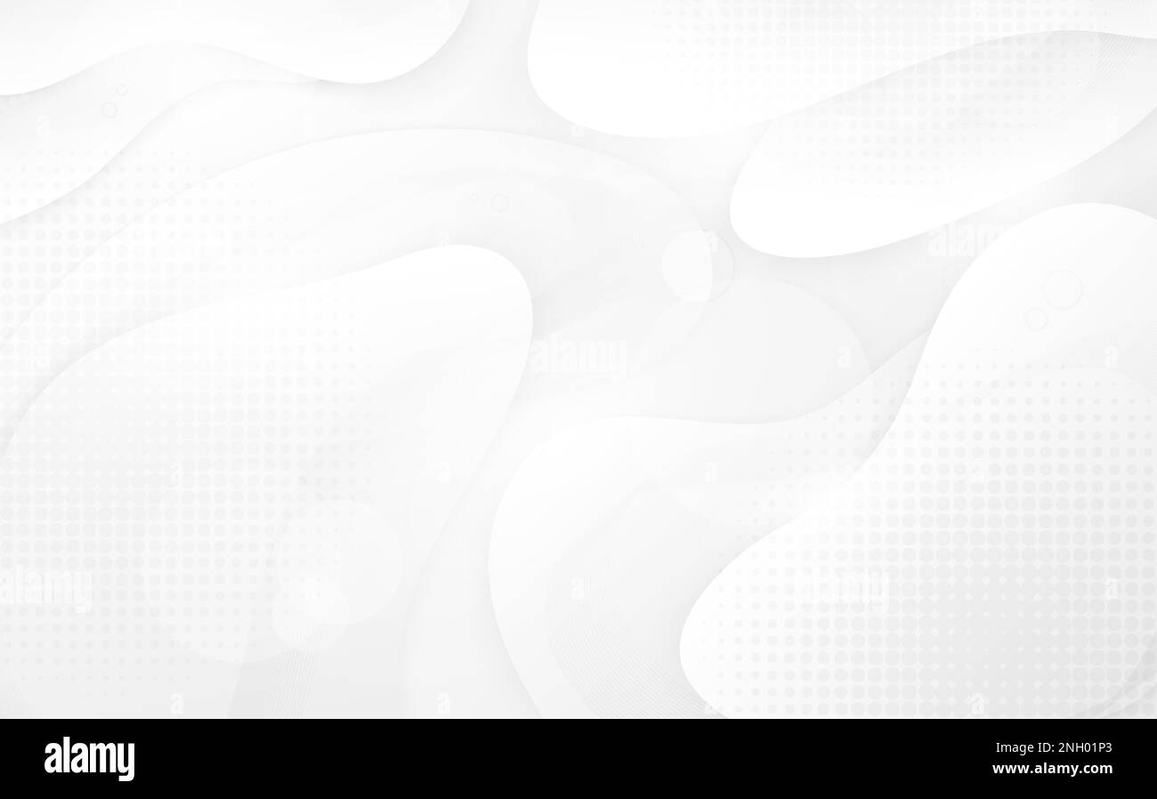 Abstract Gradient White And Grey Drawing Design Decoration Fluid Style Overlapping With A
