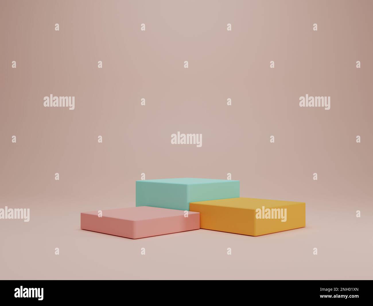 3D rendering colourful pastel colour minimal rectangular pedestal or ...