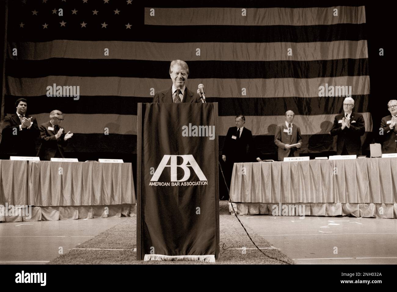 President Carter speaks to the American Bar Association - 1977 Stock ...