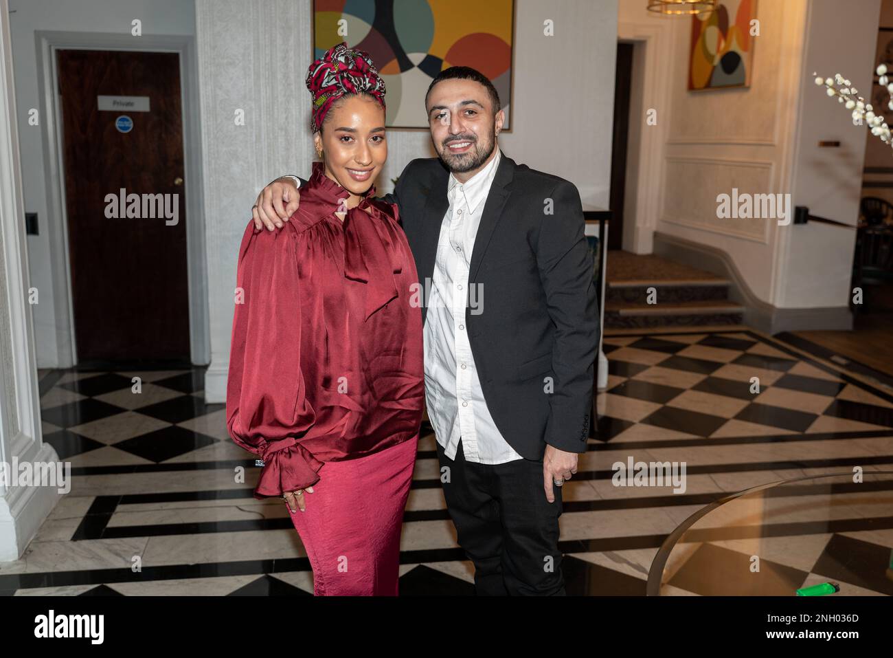 London, UK. 17th Feb, 2023. (L-R) Lalla Mariah al Idrissi with actor ...
