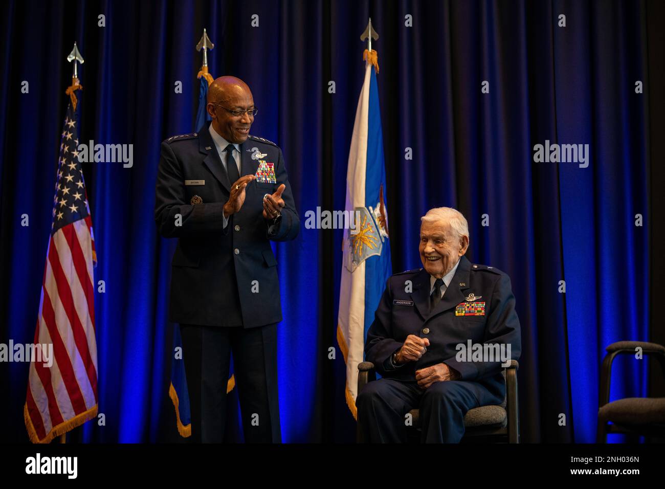 Air Force Chief of Staff Gen. CQ Brown, Jr. and retired Brig. Gen ...
