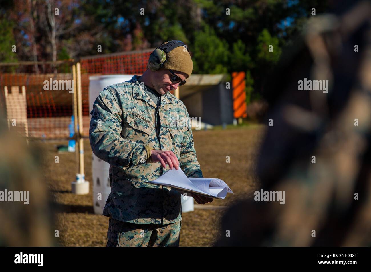 U.S. Marine Corps Connar Whittaker, an integrated marksmanship training ...