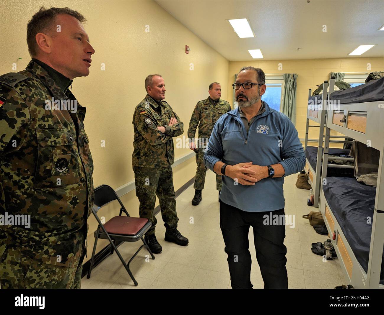 Members of the Germany Army participate in a tour of the Black Rapids ...