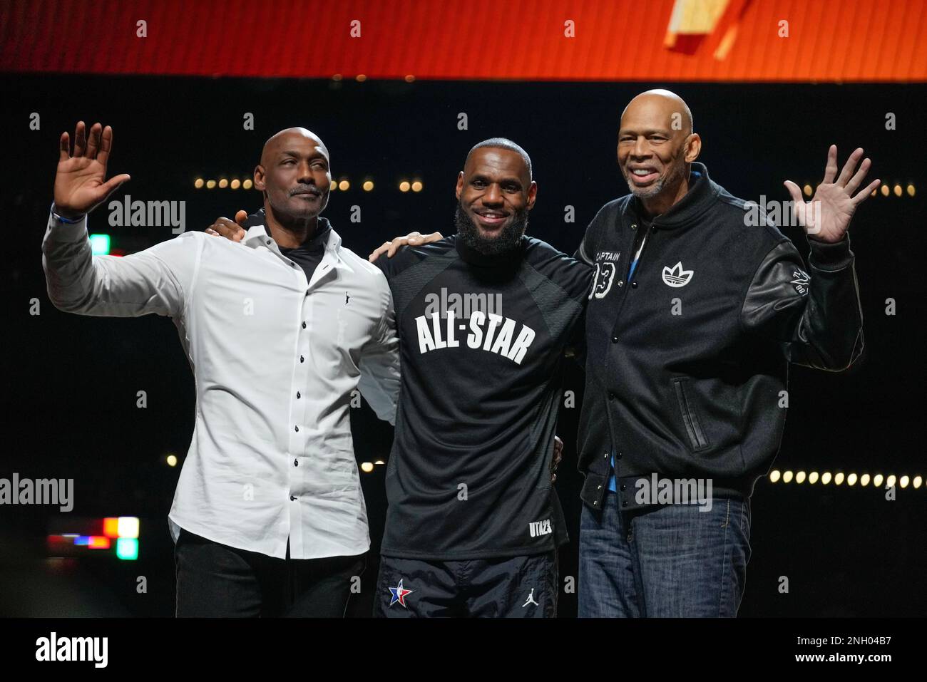 The top three all-time leading NBA scorers, LeBron James, Kareem Abdul ...