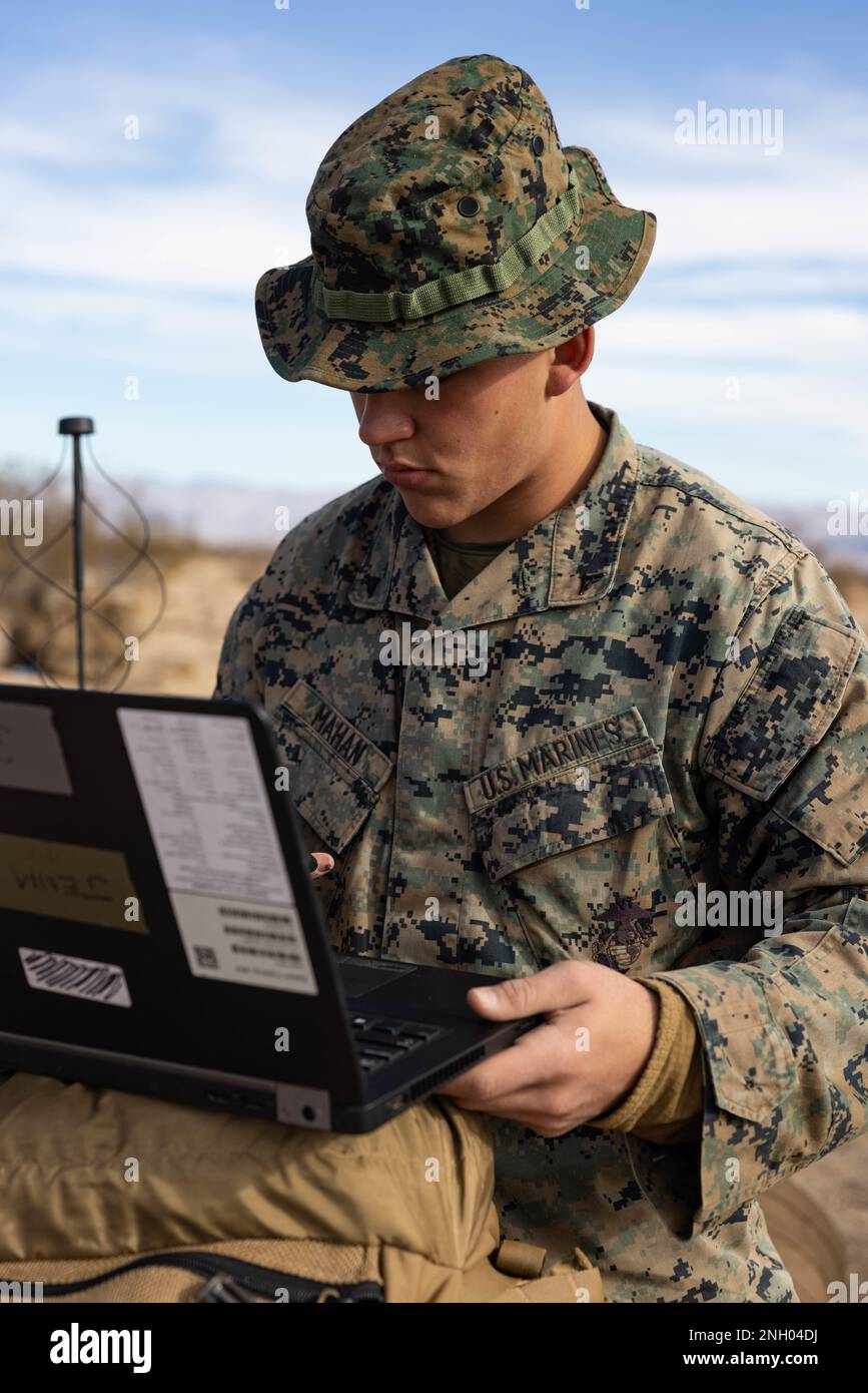 U.S. Marine Corps Lance Cpl. Shawn Mahan, a communications operations ...