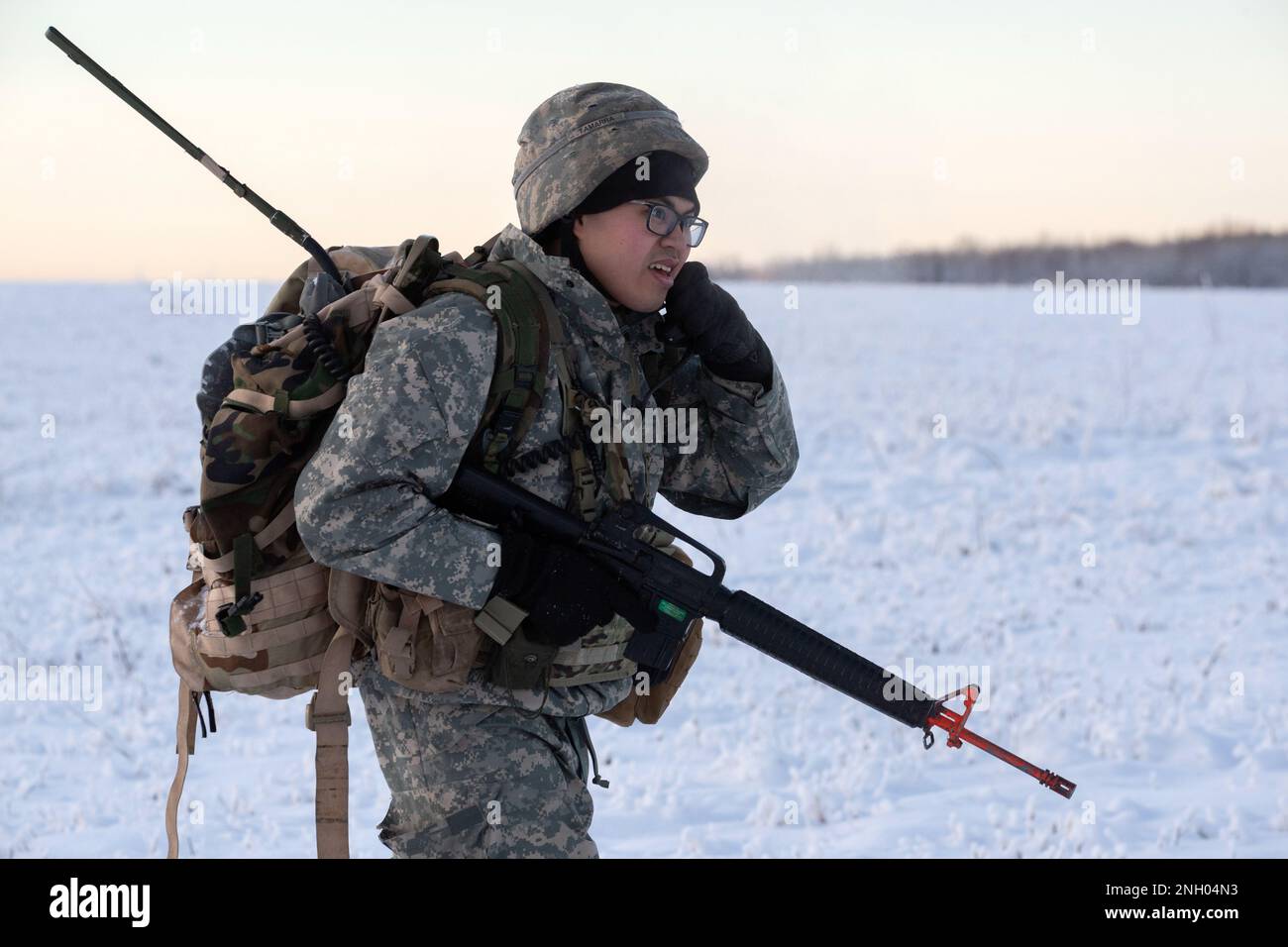 University of Alaska Army ROTC Cadet Nathaniel Tamarra proceeds to his ...