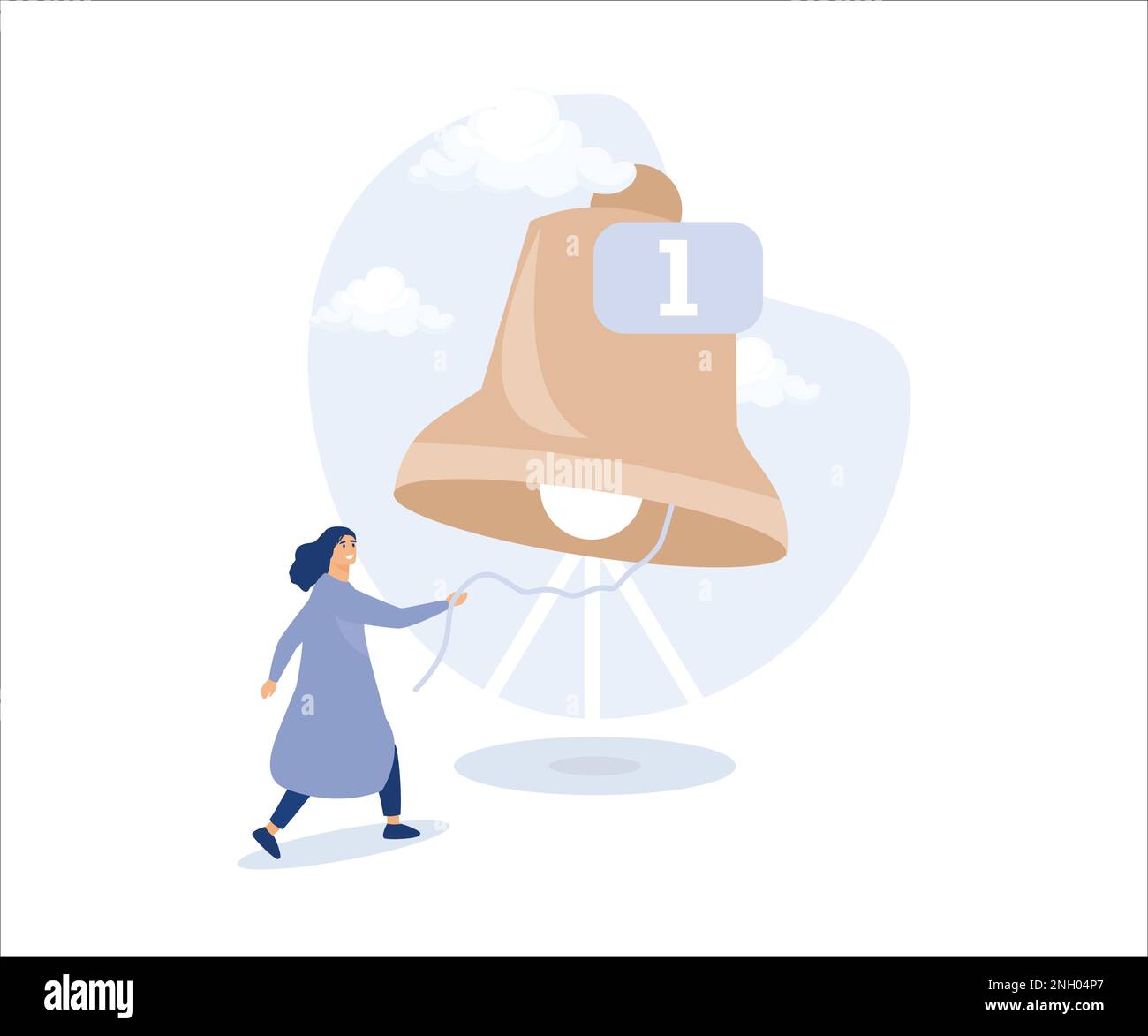 Bell ringing woman Stock Vector Images - Alamy