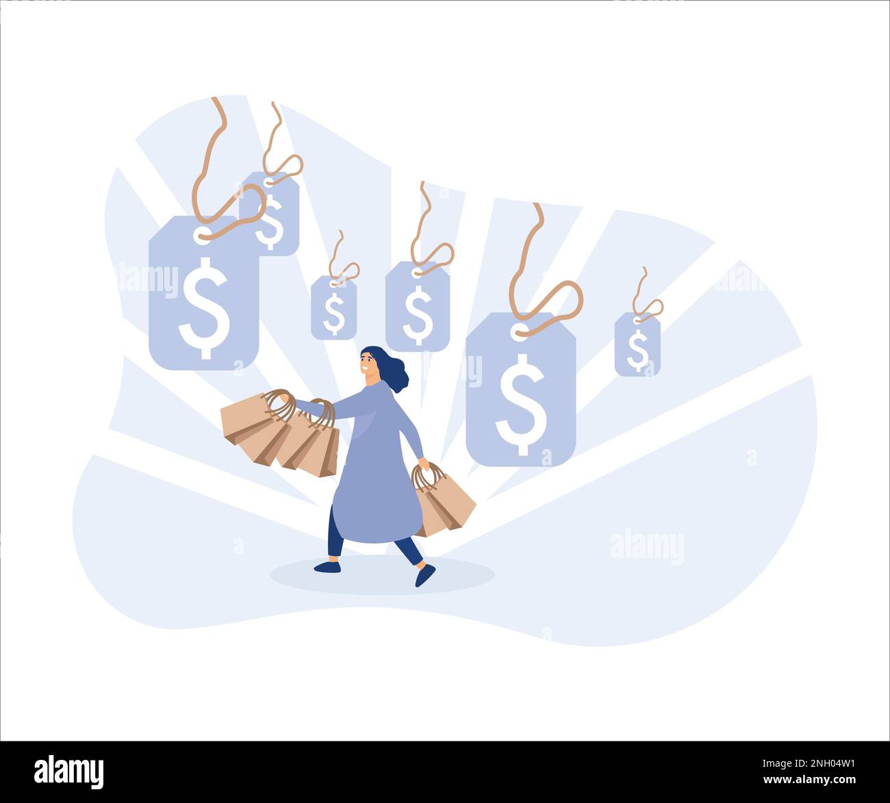 Shopping promotion, fashion for lady concept,happy young lady wearing ...