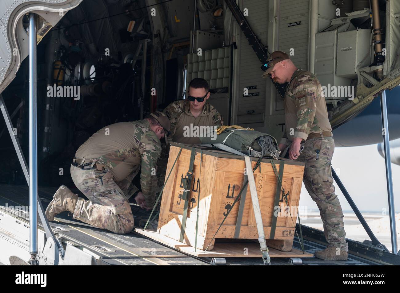 U.S. Air Force HC-130J Combat King II loadmasters assigned to the 26th ...