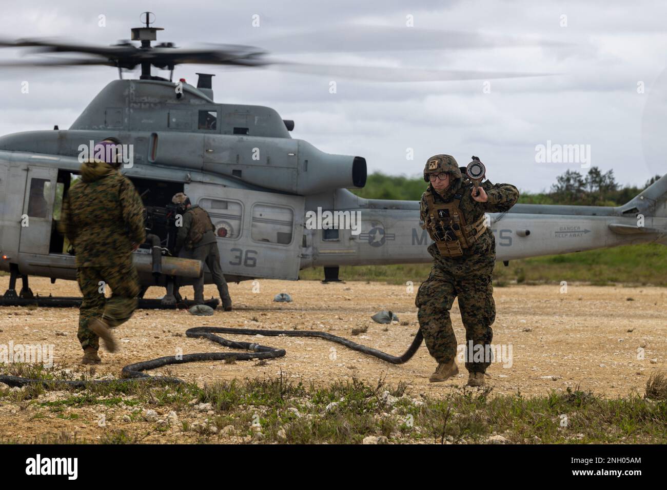 U.S. Marine Corps Cpl. Alastair Willix an expeditionary airfield ...