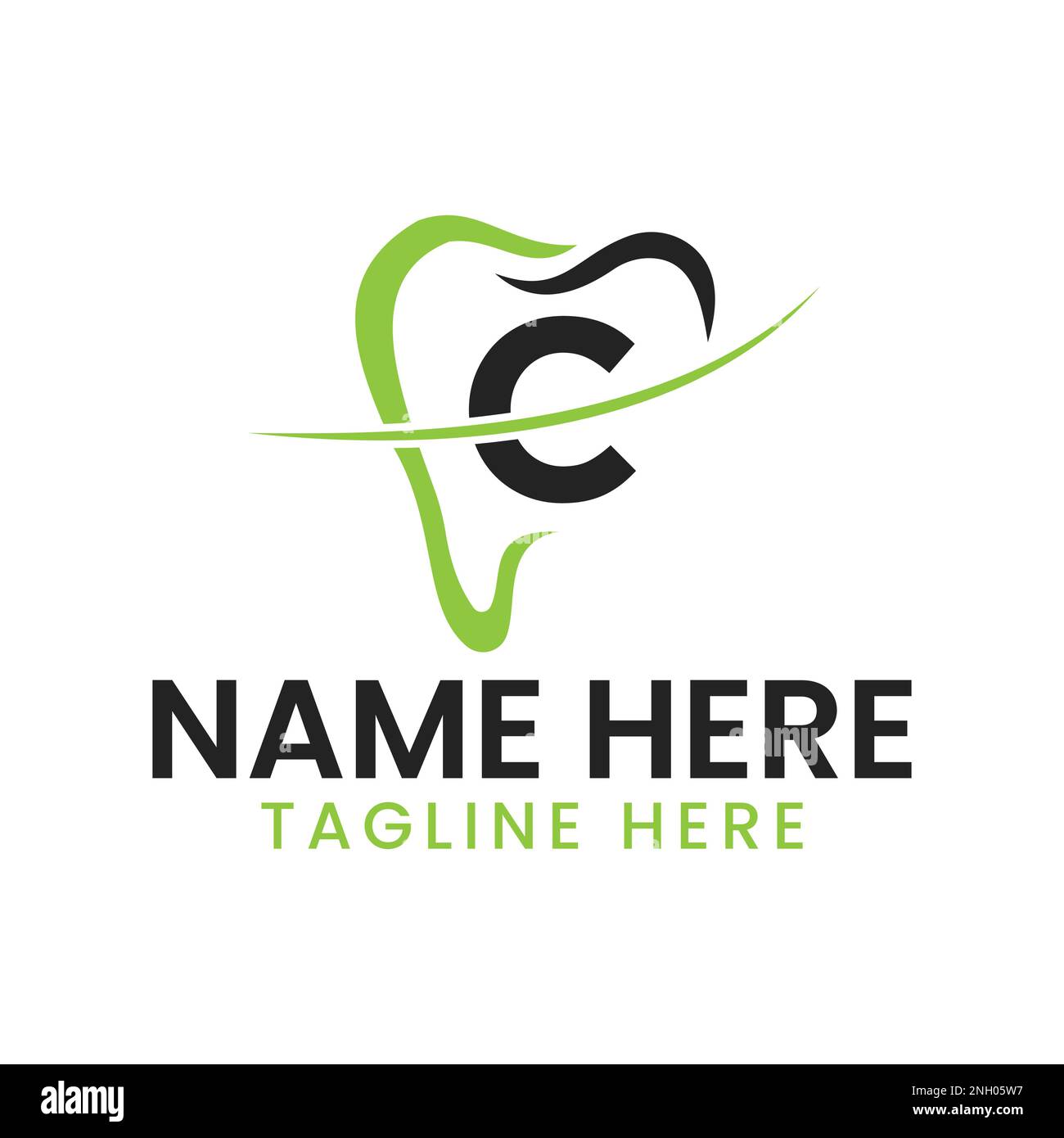 Letter C Dental Logo Concept With Teeth And Smile Icon. Dental Logotype ...