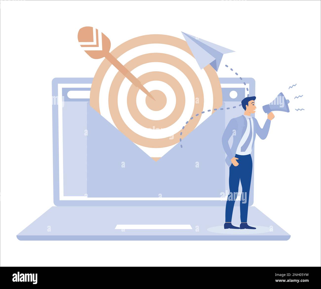 Email marketing, communication and advertise concept, businessman with ...