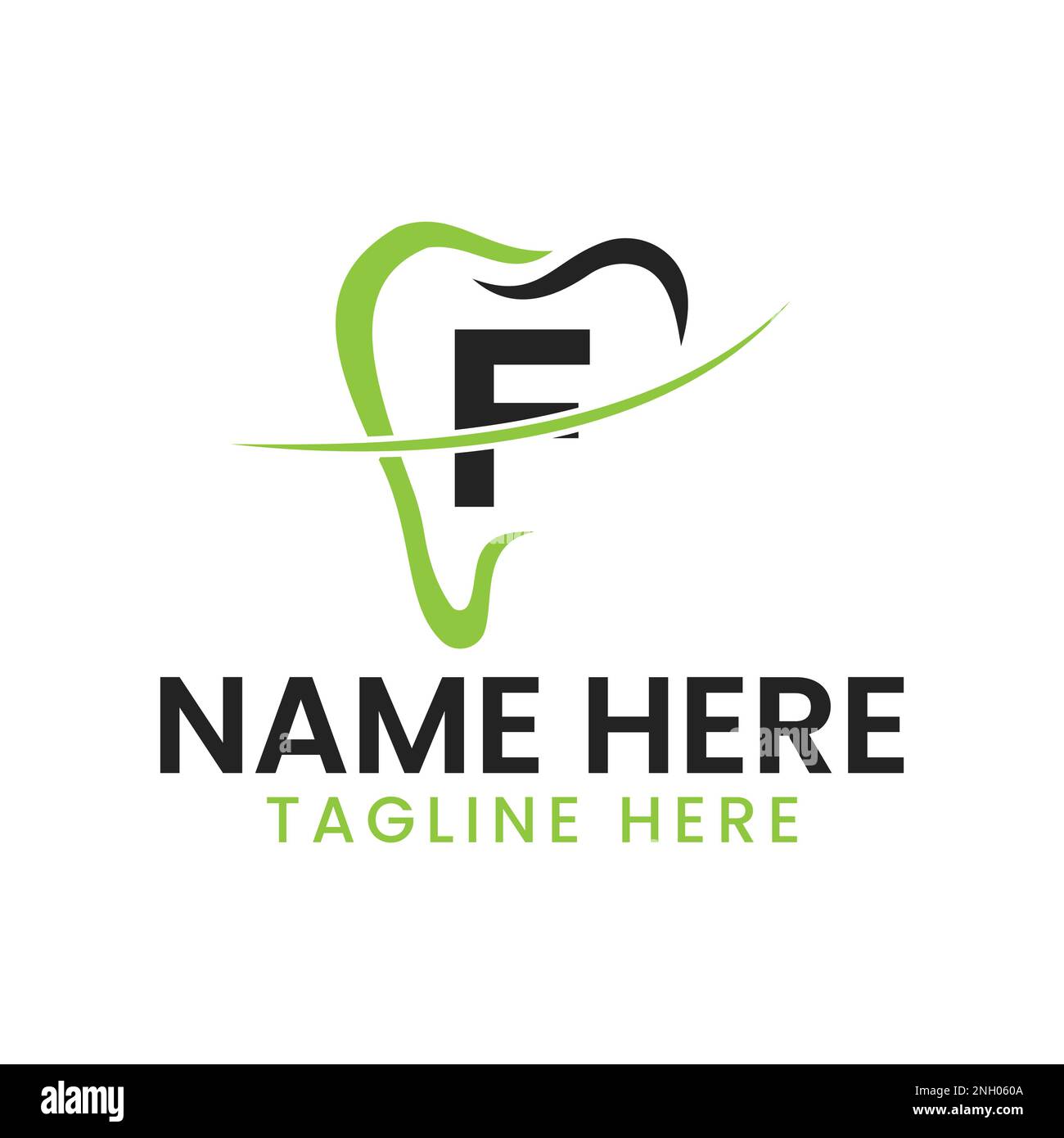 Letter F Dental Logo Concept With Teeth And Smile Icon. Dental Logotype ...