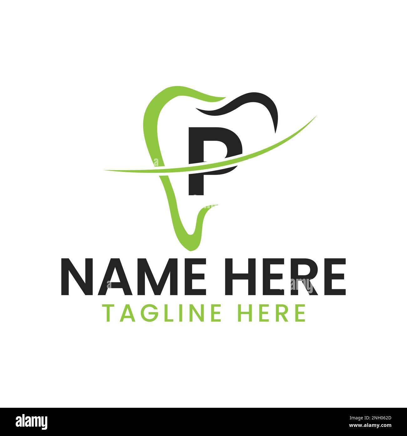 Letter P Dental Logo Concept With Teeth And Smile Icon. Dental Logotype ...