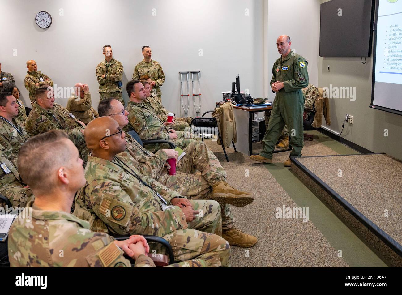 Col. Adam Colombo, 111th Medical Group commander, briefs Air Combat ...